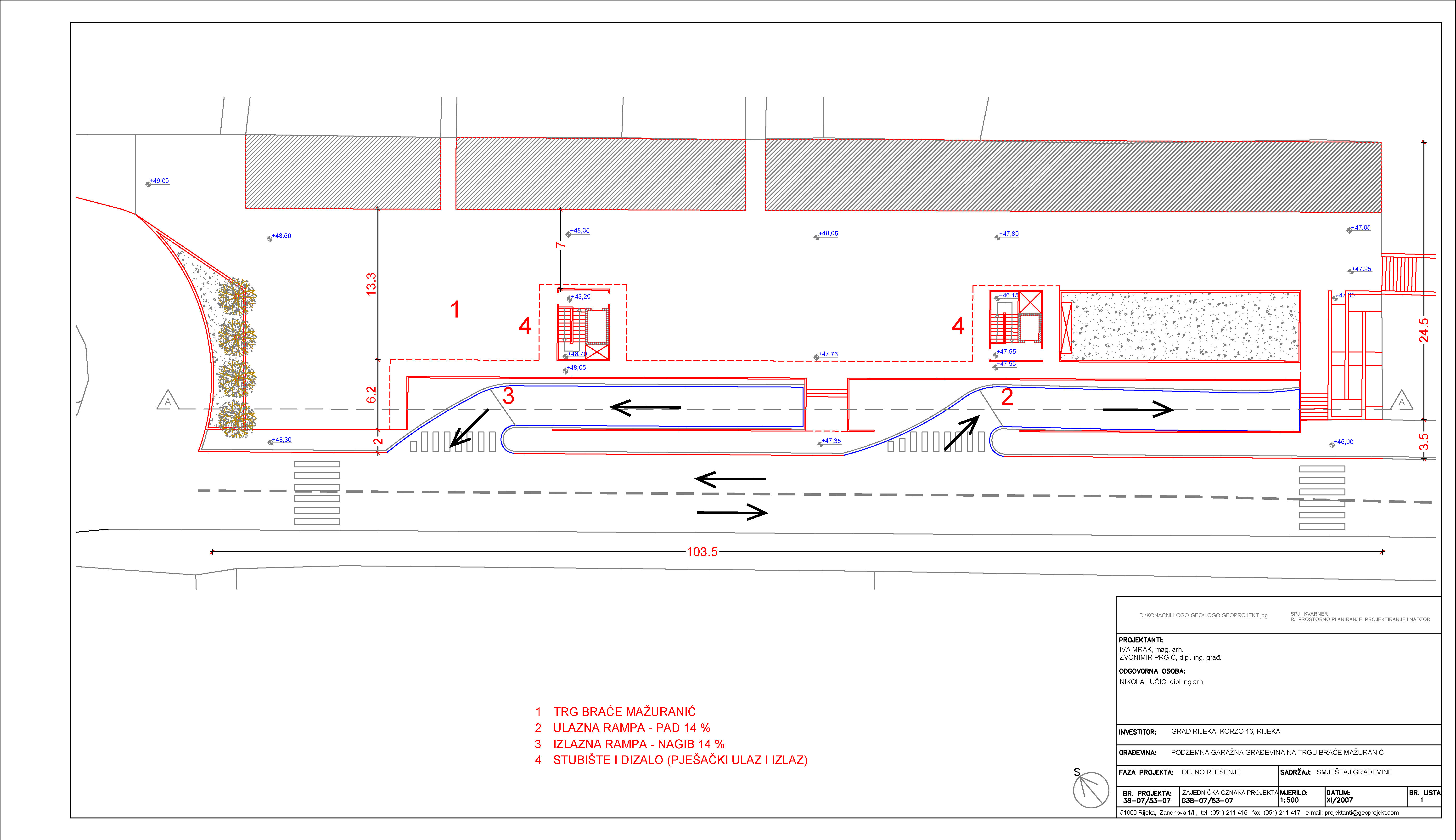 Garažna građevina na trgu braće Mažuranić - Idejni projekt – Grad Rijeka