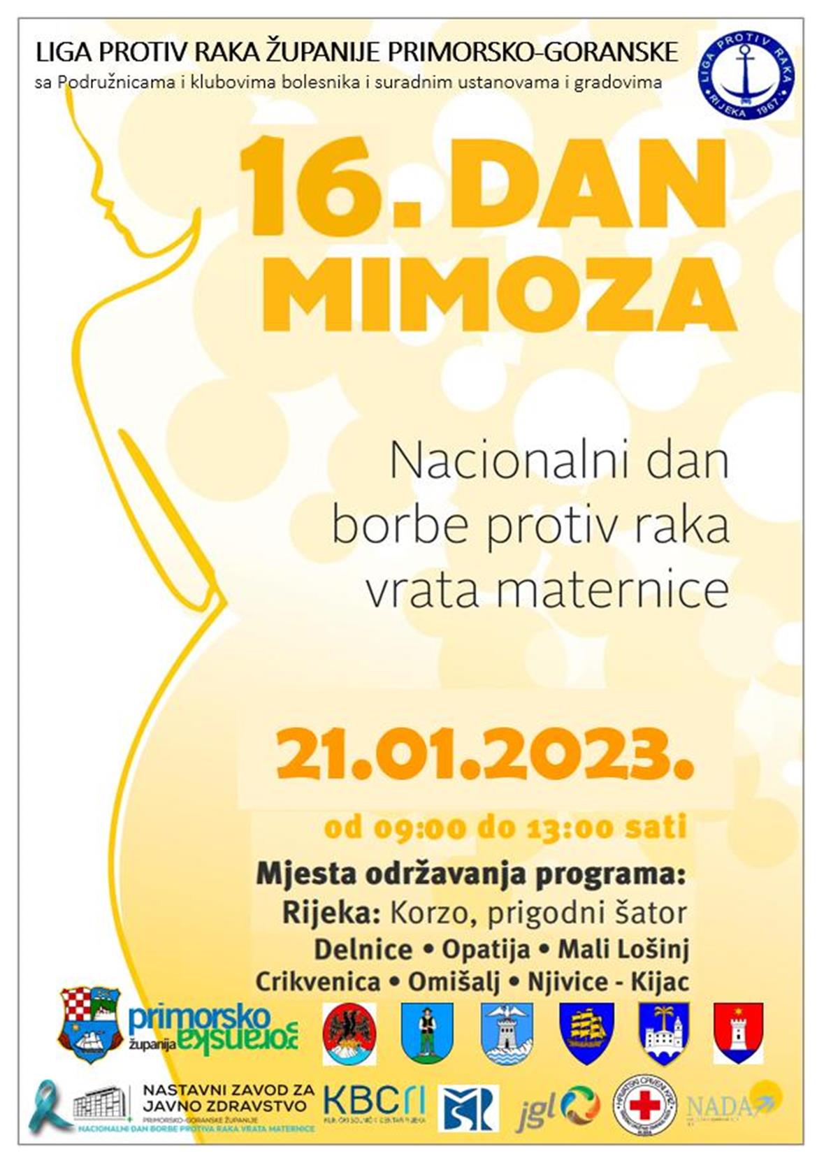 Dan mimoza – nacionalni dan prevencije raka vrata maternice – Grad Rijeka