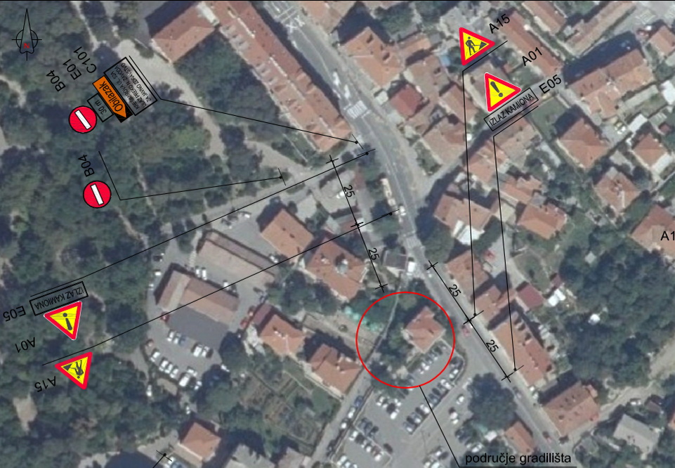 Privremena regulacija u Ulici Podpinjol – Grad Rijeka