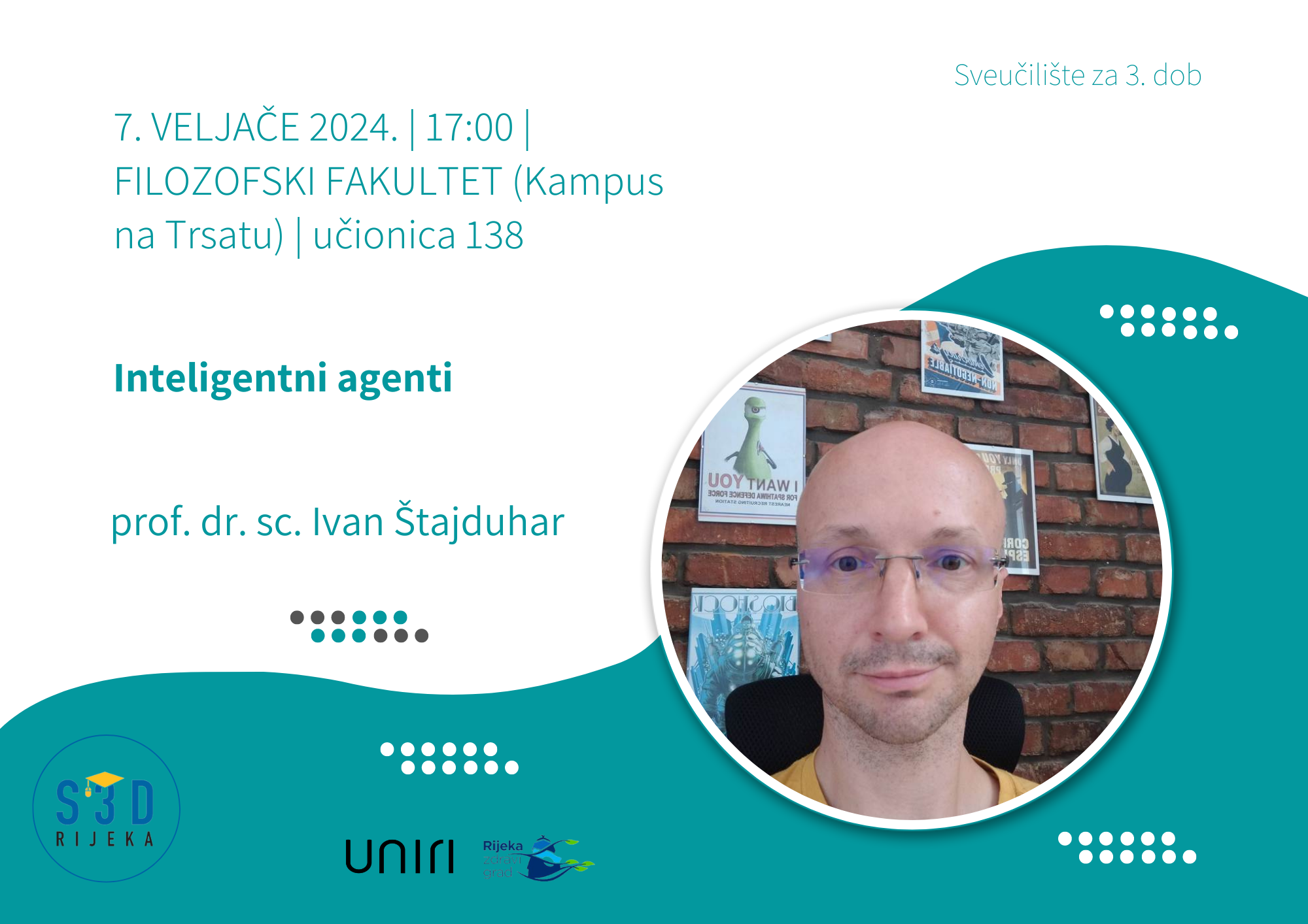 Sveučilište za 3. dob – predavanje „Inteligentni agenti“ prof.dr.sc. Ivana Štajduhara – Grad Rijeka