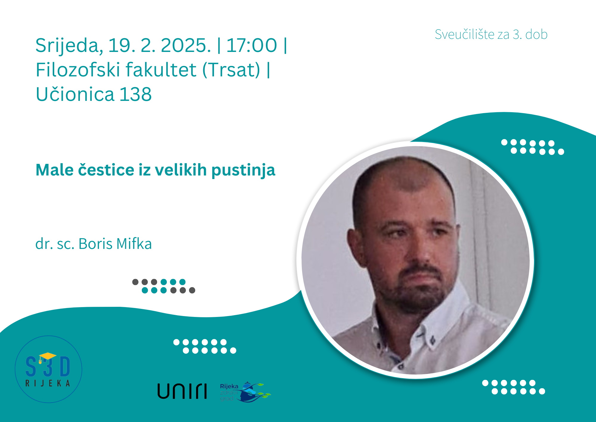 Predavanje “Male čestice iz velikih pustinja” u sklopu programa Sveučilišta za 3. dob – Grad Rijeka