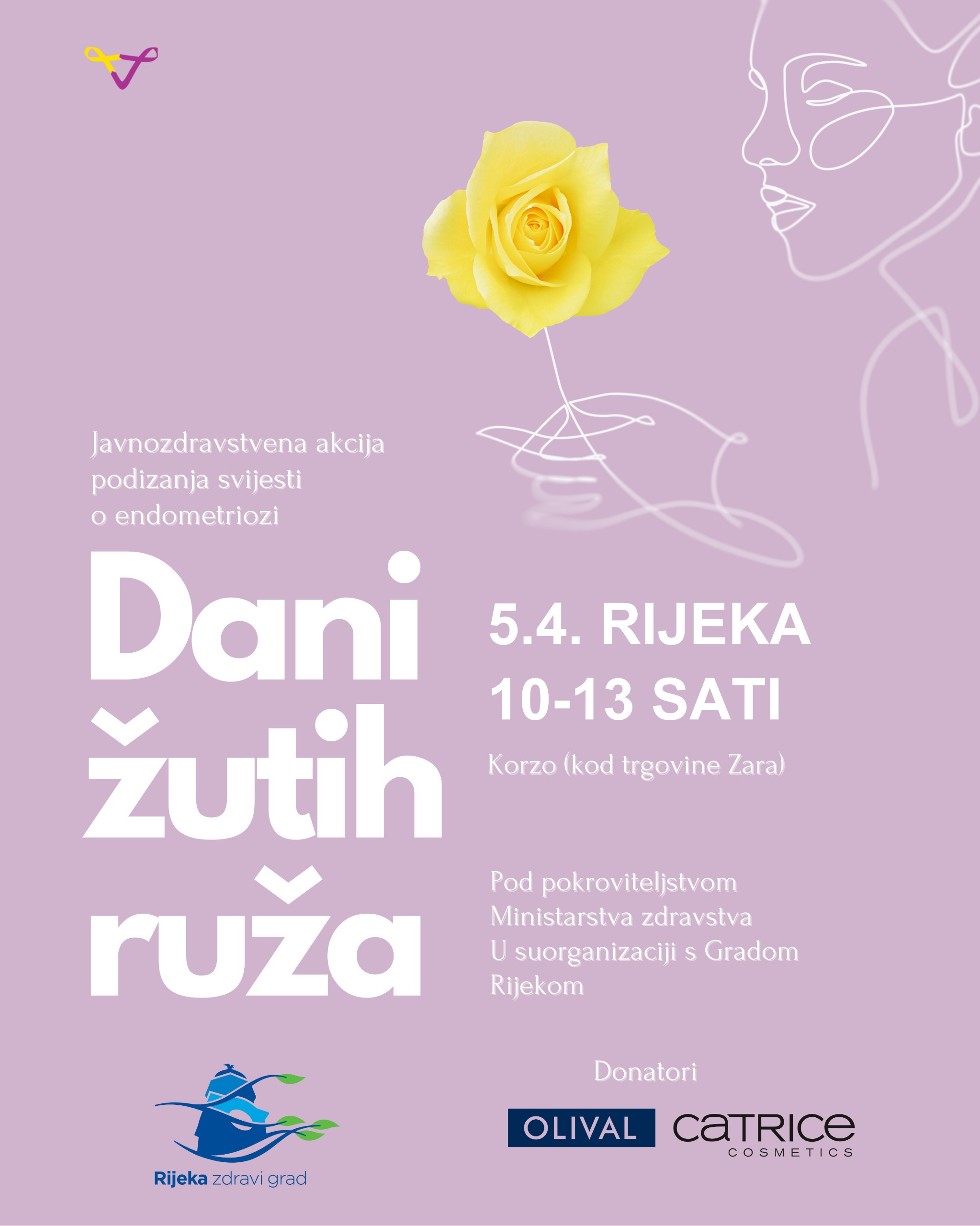 Javnozdravstvena akcija Dani žutih ruža Rijeka 5. travnja 2025. – Grad ...
